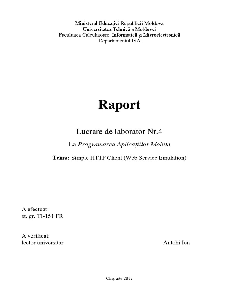 Laborator 4 - Simple HTTP Client (Web Service Emulation) | PDF | Parsing | Data
