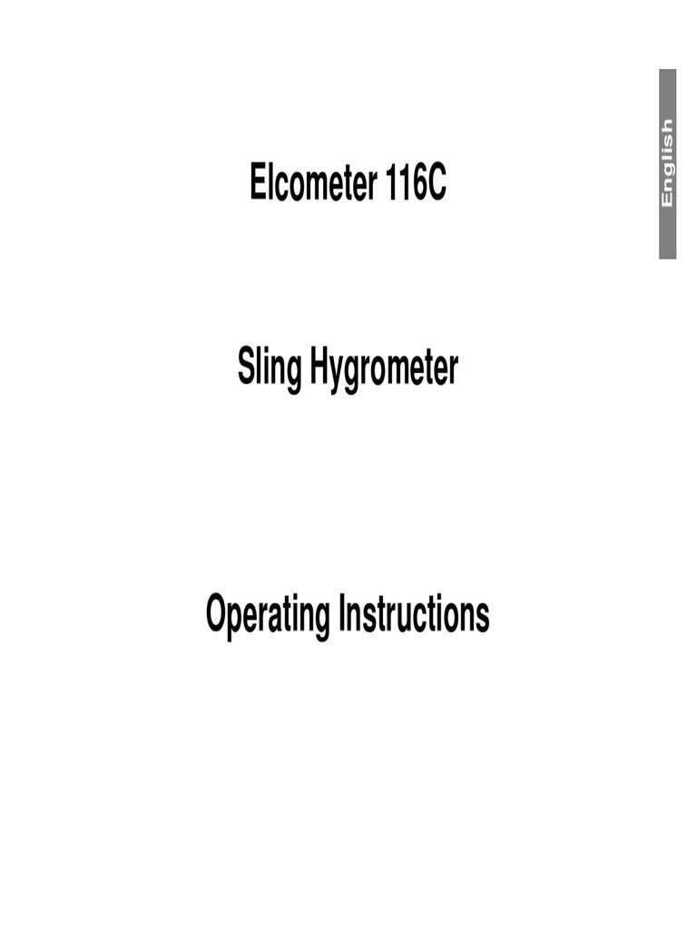 Elcometer 116C | Download Free PDF | Thermometer | Relative Humidity