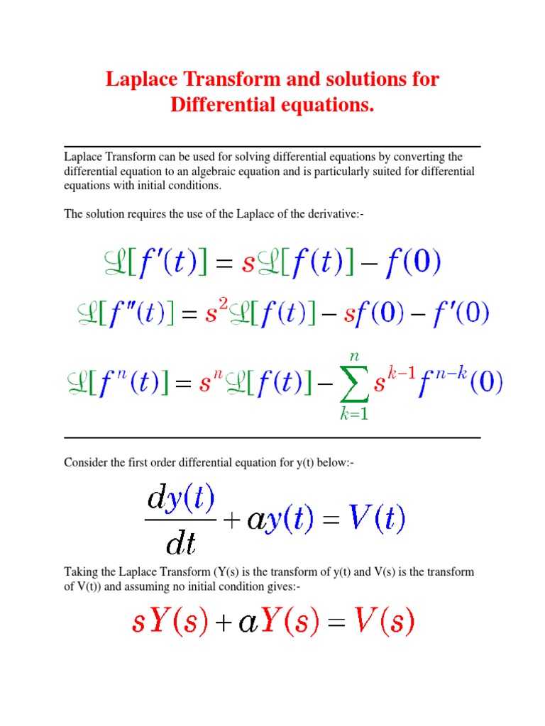 Laplace Transform and Solutions For Differential Equations.: Cuthbert Nyack | PDF | Teaching ...