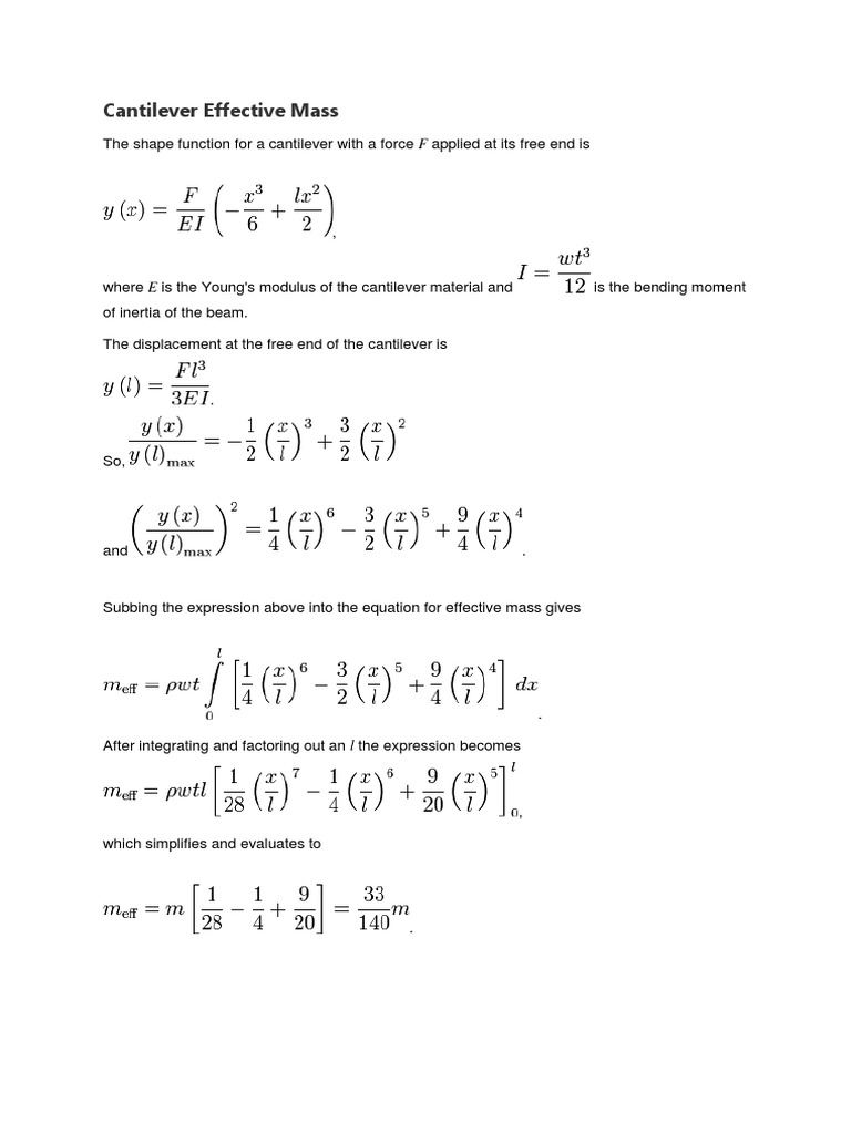 Cantilever Effective Mass | PDF