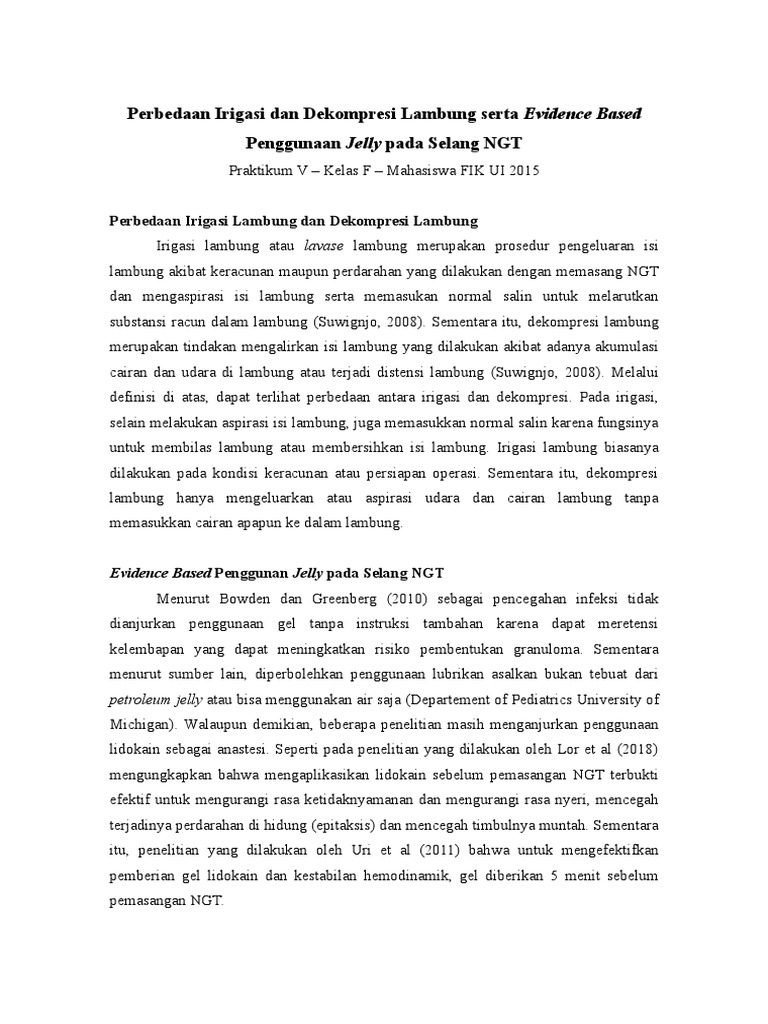 Perbedaan Irigasi Dan Dekompresi Lambung Serta Indikasi Penggunaan ...