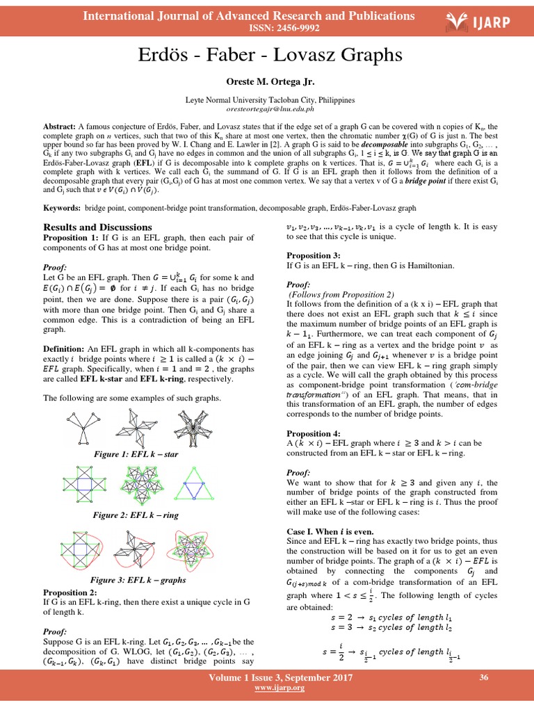 Erdos Faber Lovasz Graphs | PDF | Graph Theory | Combinatorics