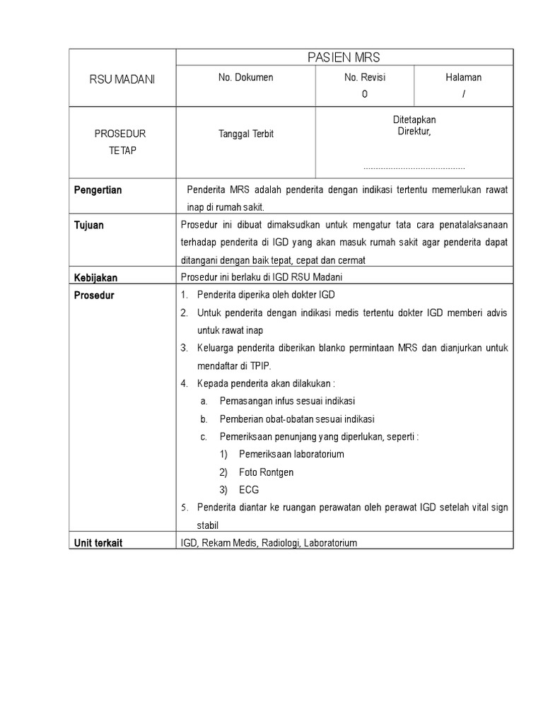 Pasien MRS | PDF
