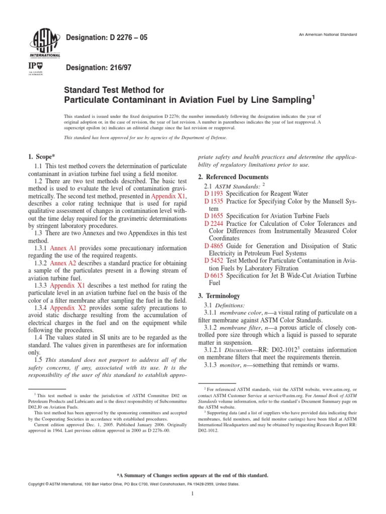 Astm d2276 | Download Free PDF | Filtration | Jet Fuel