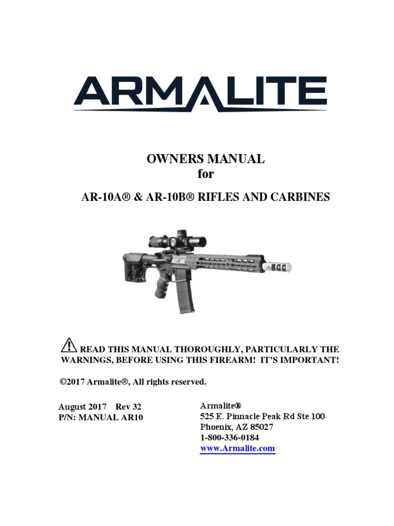 Owners Manual For: Ar-10A® & Ar-10B® Rifles and Carbines | PDF ...