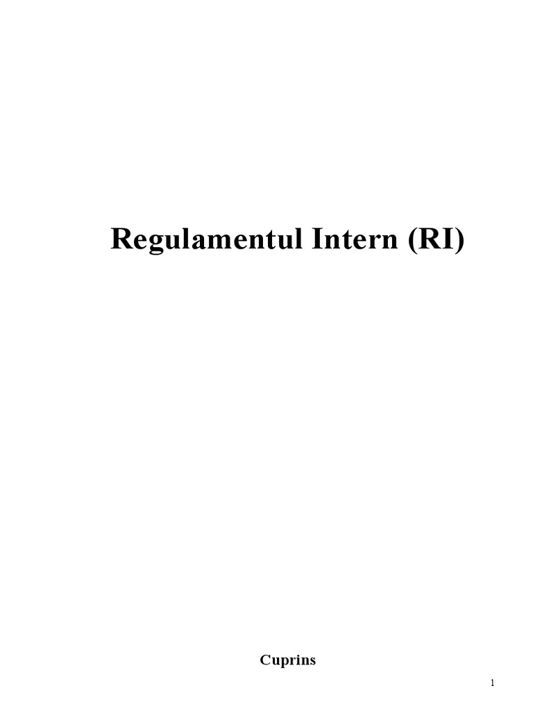 Regulament - Intern-Apr 2018 | PDF