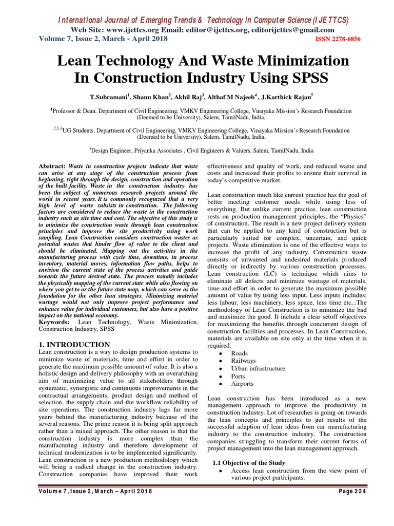 Lean Construction and Waste Reduction | PDF | Lean Manufacturing ...