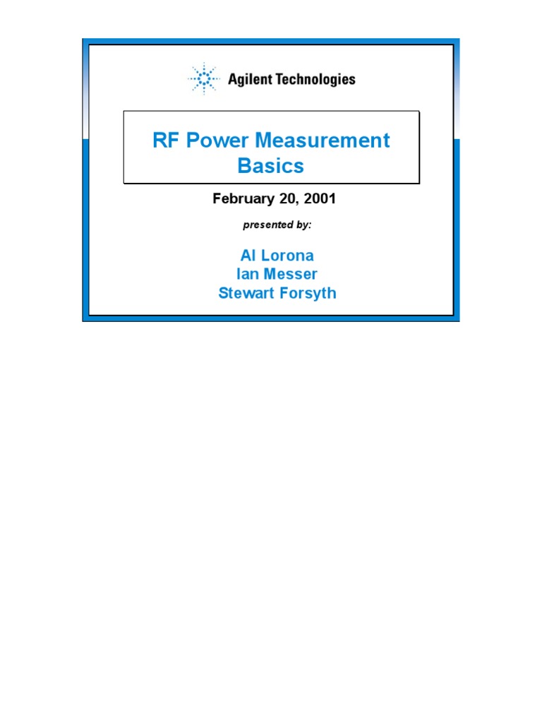 Power Measurement Basics | PDF | Root Mean Square | Rectifier