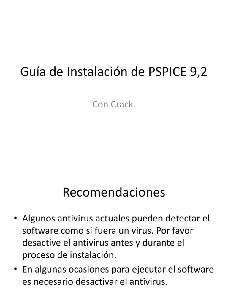 Guía de Instalación de PSPICE 9,2 | PDF