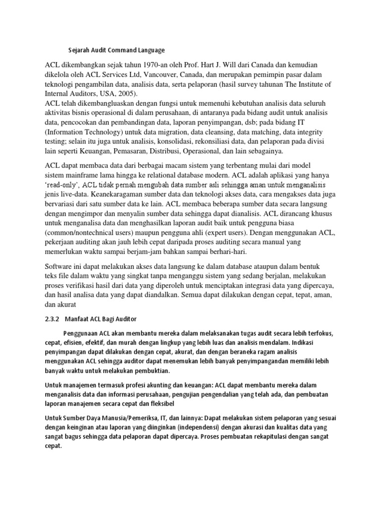 Sejarah Audit Command Language | PDF