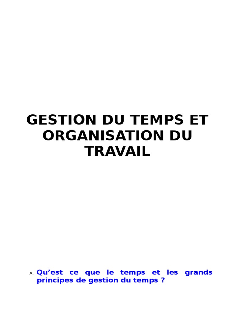 Gestion Du Temps PDF | PDF | Temps | Planification