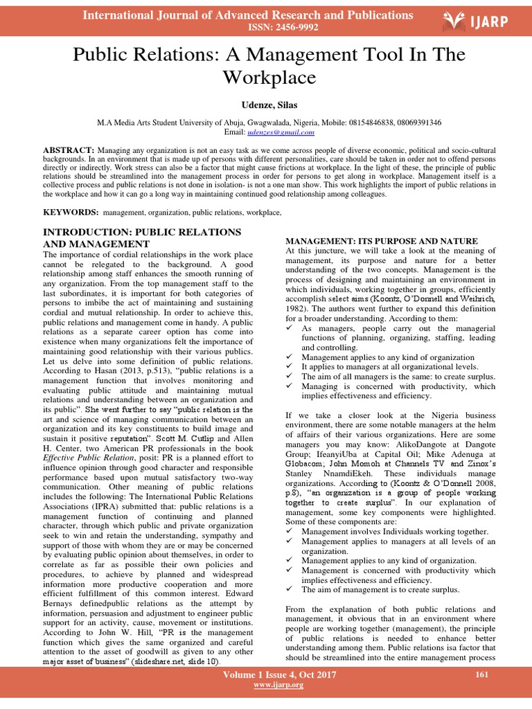 Public Relations as a Workplace Tool | PDF | Public Relations | Gesture