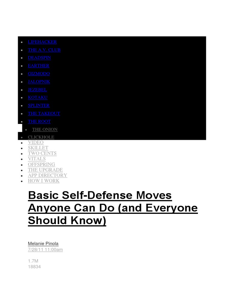 Basic Self-Defense Moves Anyone Can Do (And Everyone Should Know ...