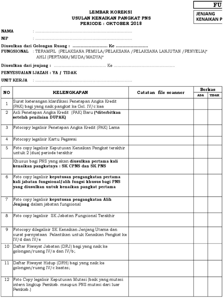 Lembar Koreksi 2018 | PDF