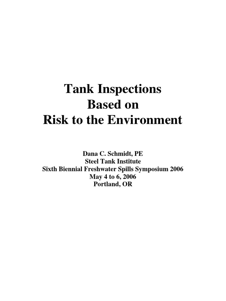 Tank Inspection Base On Risk | PDF | United States Environmental ...