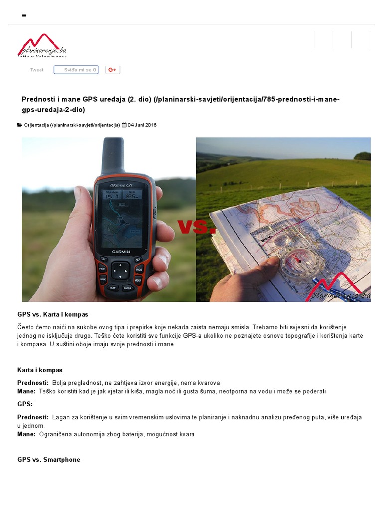 Prednosti I Mane GPS Uređaja | PDF