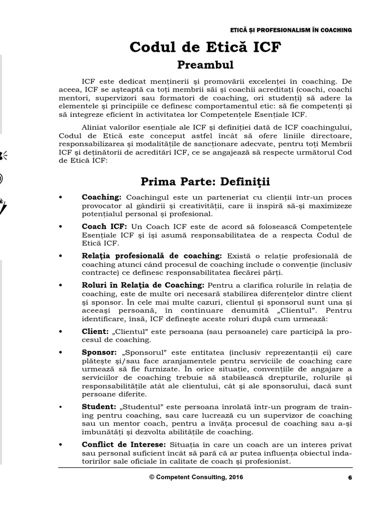 26 - Codul Deontologic ICF | PDF