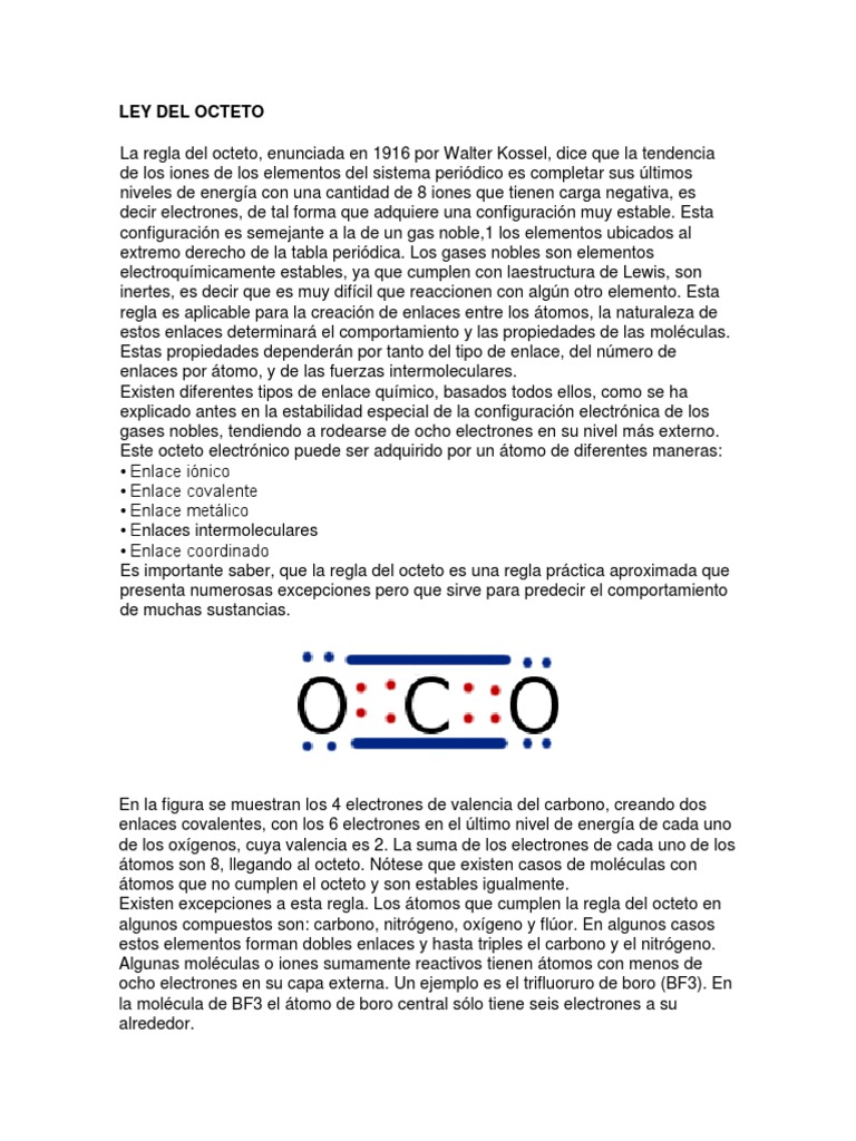 Ley Del Octeto | PDF | Enlace químico | Química