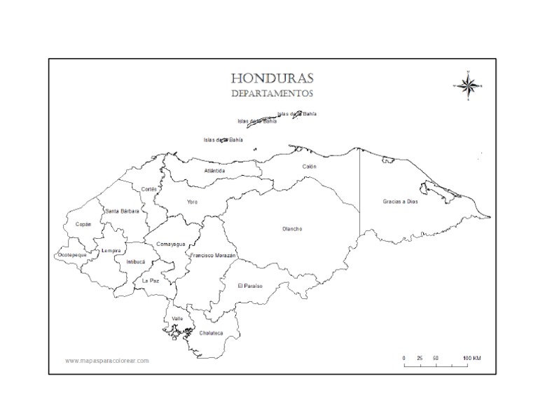 Mapa de Honduras para Colorear | PDF