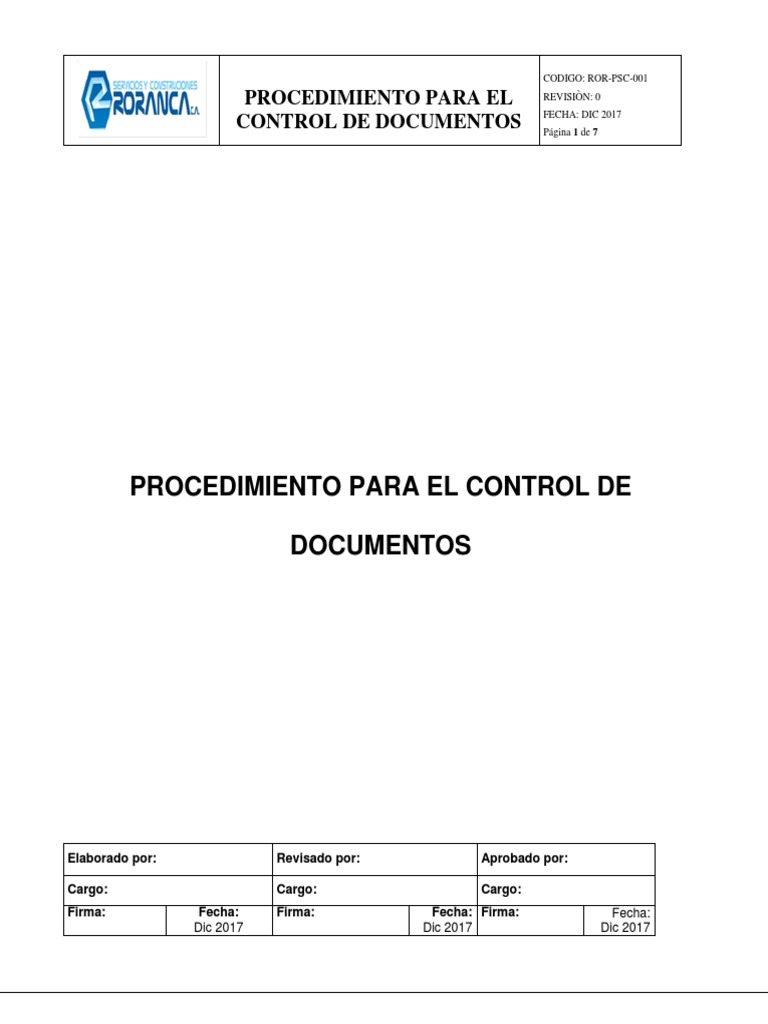 Control de Documentos Rev0 | PDF | Disco compacto | Gestión de la calidad