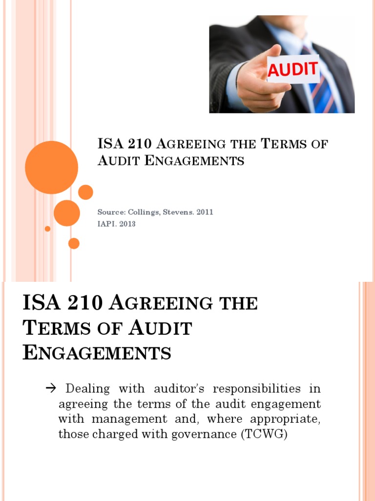 ISA 210 A T A E: Greeing The Erms Of Udit Ngagements | Audit | Common Law