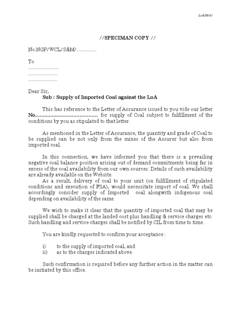 Mou Format | PDF | Common Law | Social Institutions
