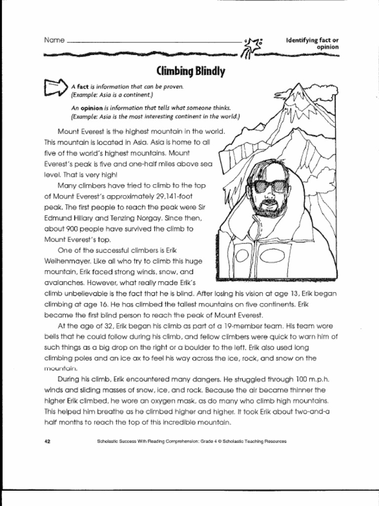 Fact and Opinion Climbing Blindly | PDF