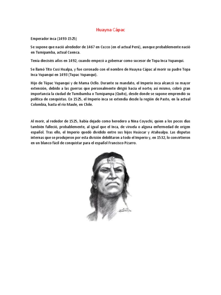 Biografía de Huayna Cápac, Inca Emperador | PDF | Imperio Inca ...