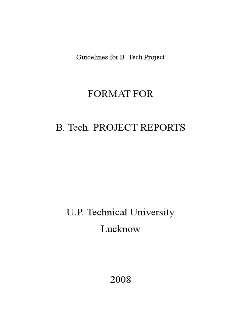 Guideline For B.tech Final Year Project | PDF | Errors And Residuals | Printer (Computing)