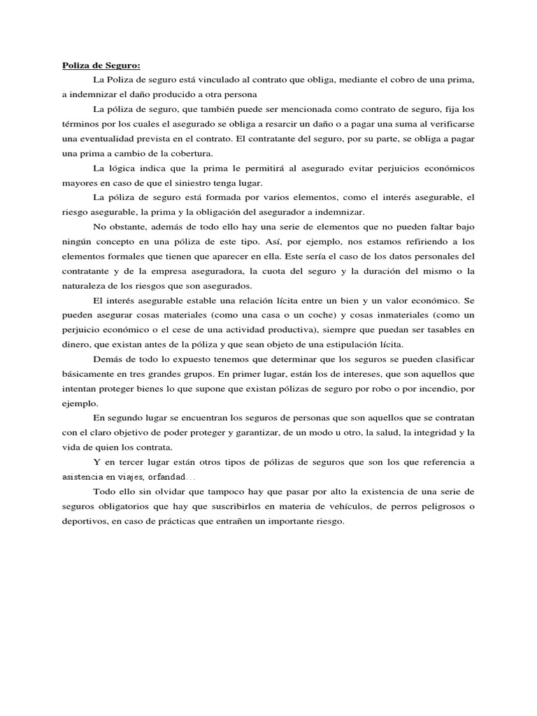 Guía Completa sobre Pólizas de Seguro | PDF | Póliza de seguros | Seguro