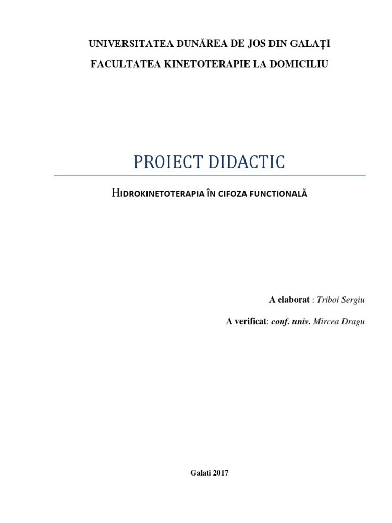 Hidrokinetoterapia in Cifoza | PDF