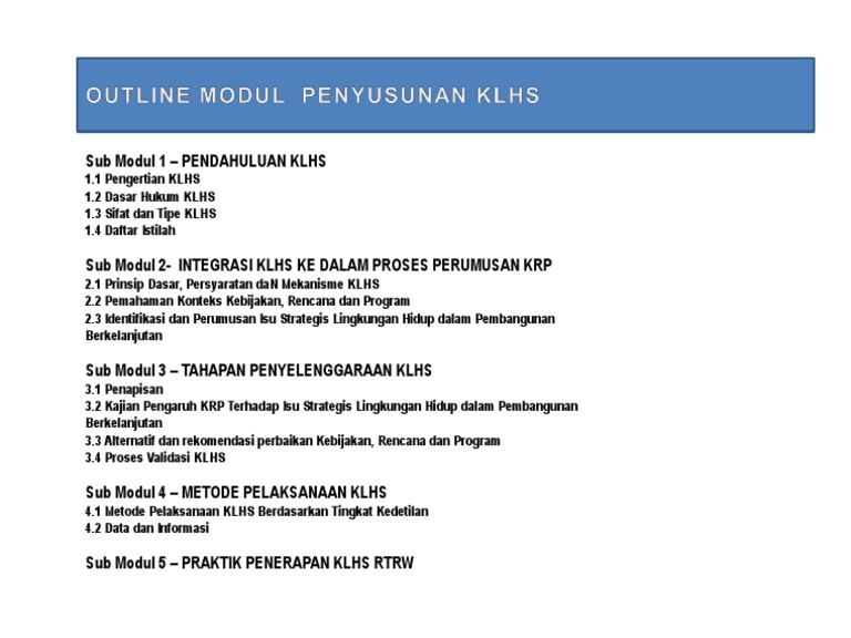 Panduan Lengkap Penyusunan KLHS | PDF