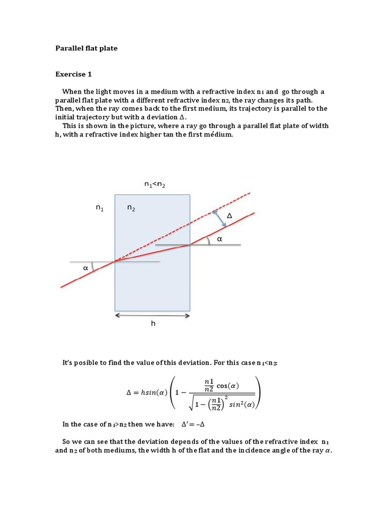 Parallel Flat Plate | Download Free PDF | Refraction | Atomic