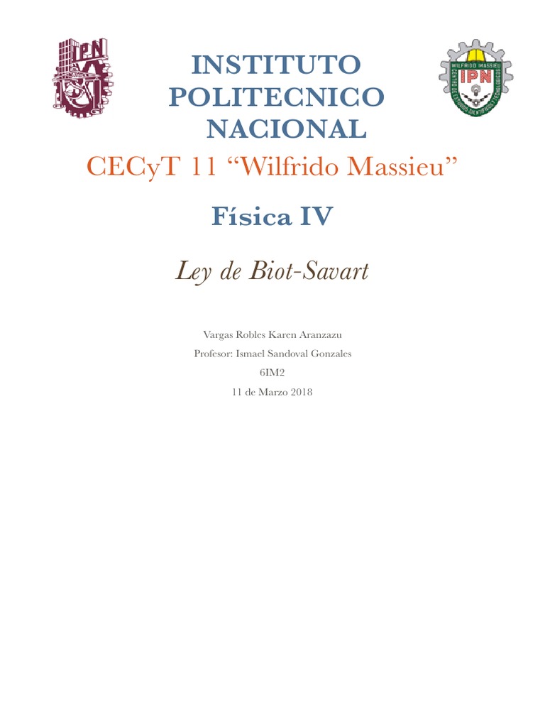 Ley de Biot-Savart | PDF | Corriente eléctrica | Electromagnetismo