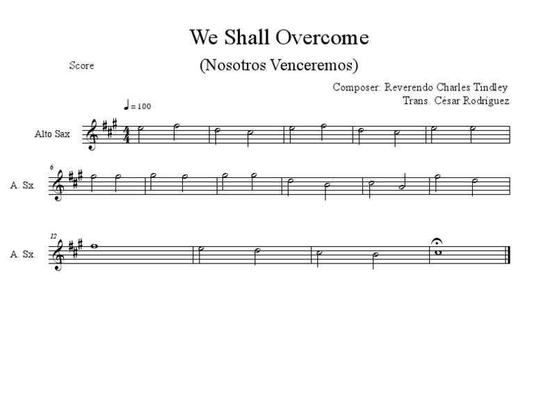 02 We Shall Overcome (Alto Sax) | PDF