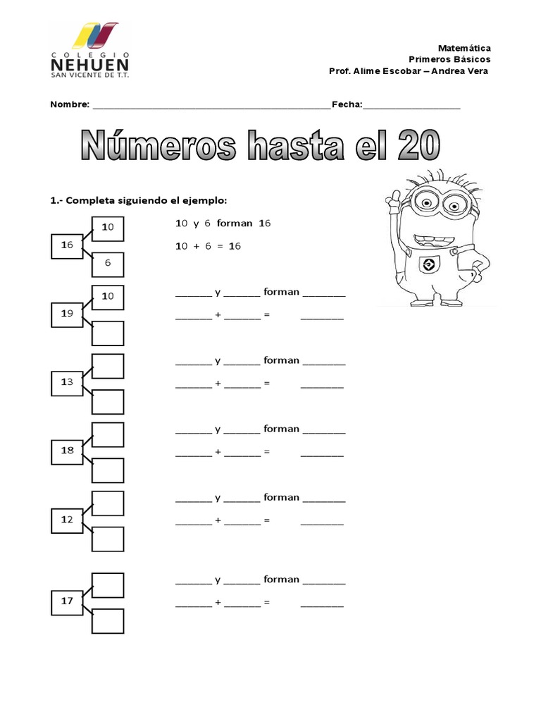 Números Hasta El 20 Composición y Descomposición | Violencia | Agitación