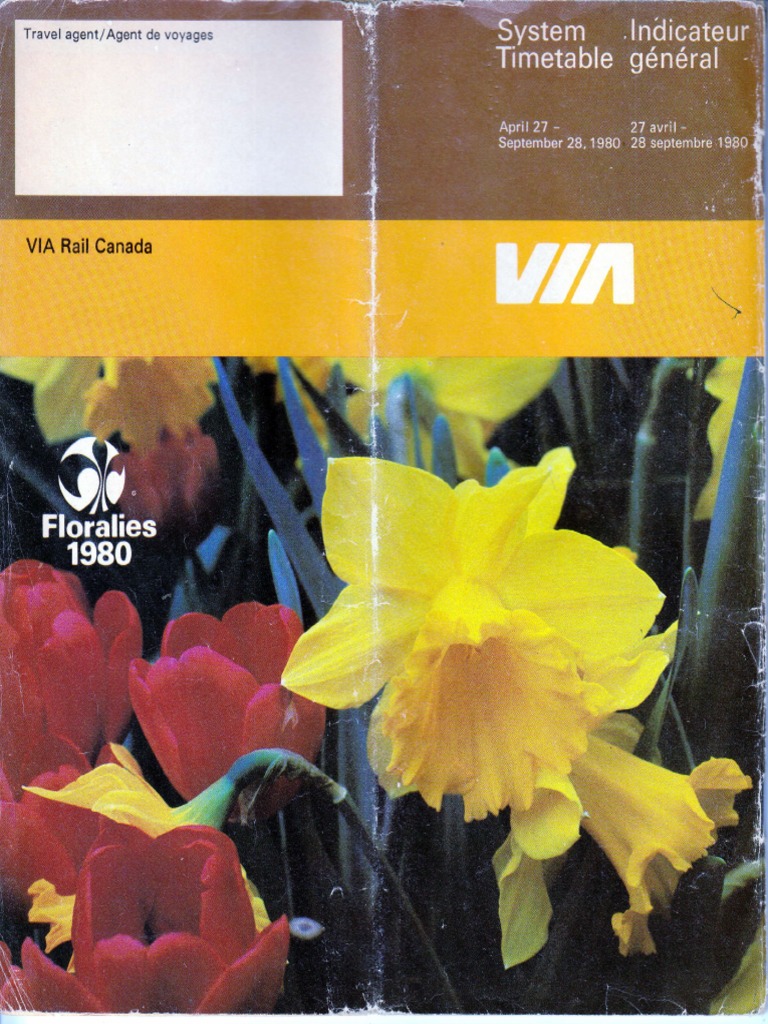 VIA Rail Canada Summer 1980 System Timetable | PDF | Quebec | Rail ...