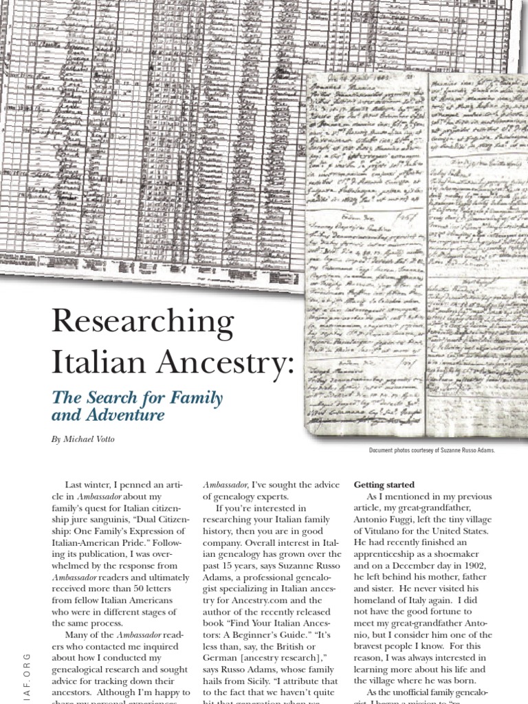14 Researching Italian Ancestry | PDF | Genealogy | Kinship And Descent