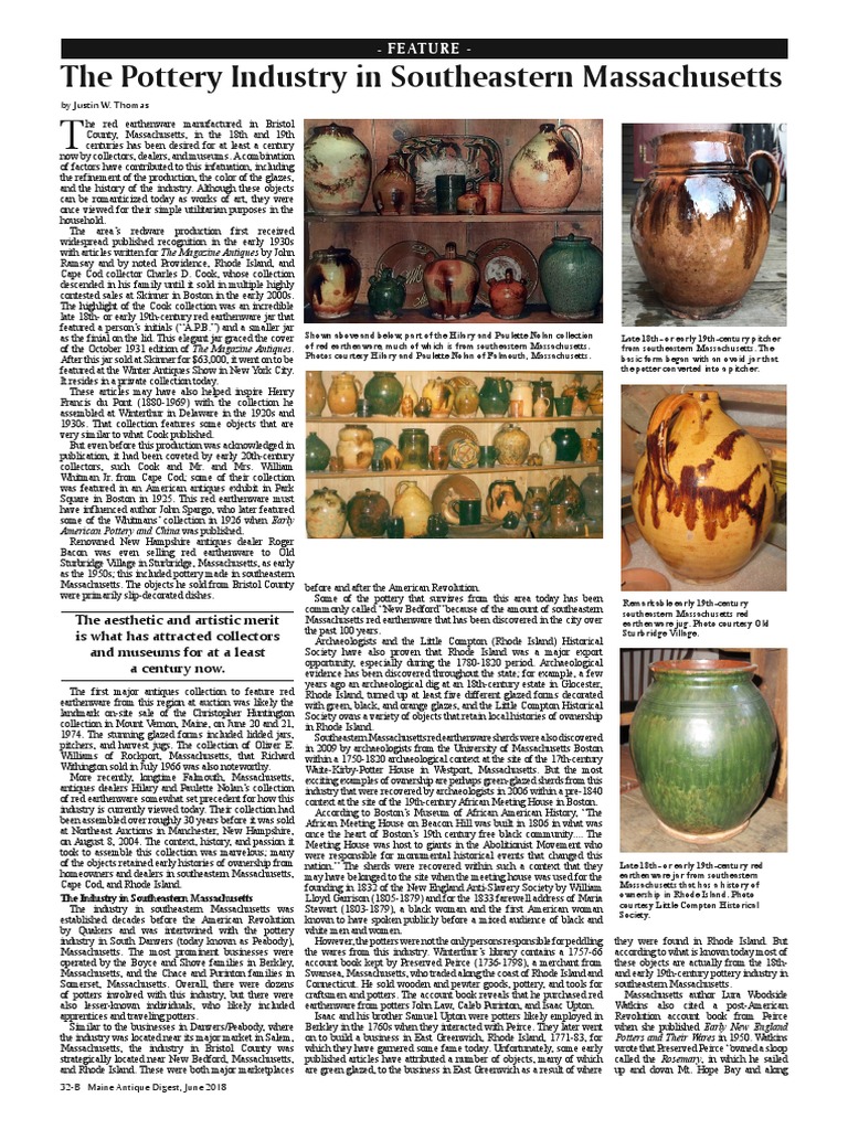 Southeastern Massachusetts Pottery Industry - June 2018 Issue of Maine ...