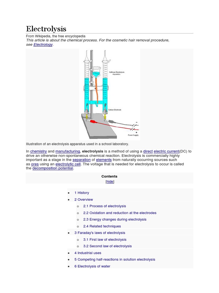 Electrolysis: Electrology | PDF | Redox | Ion