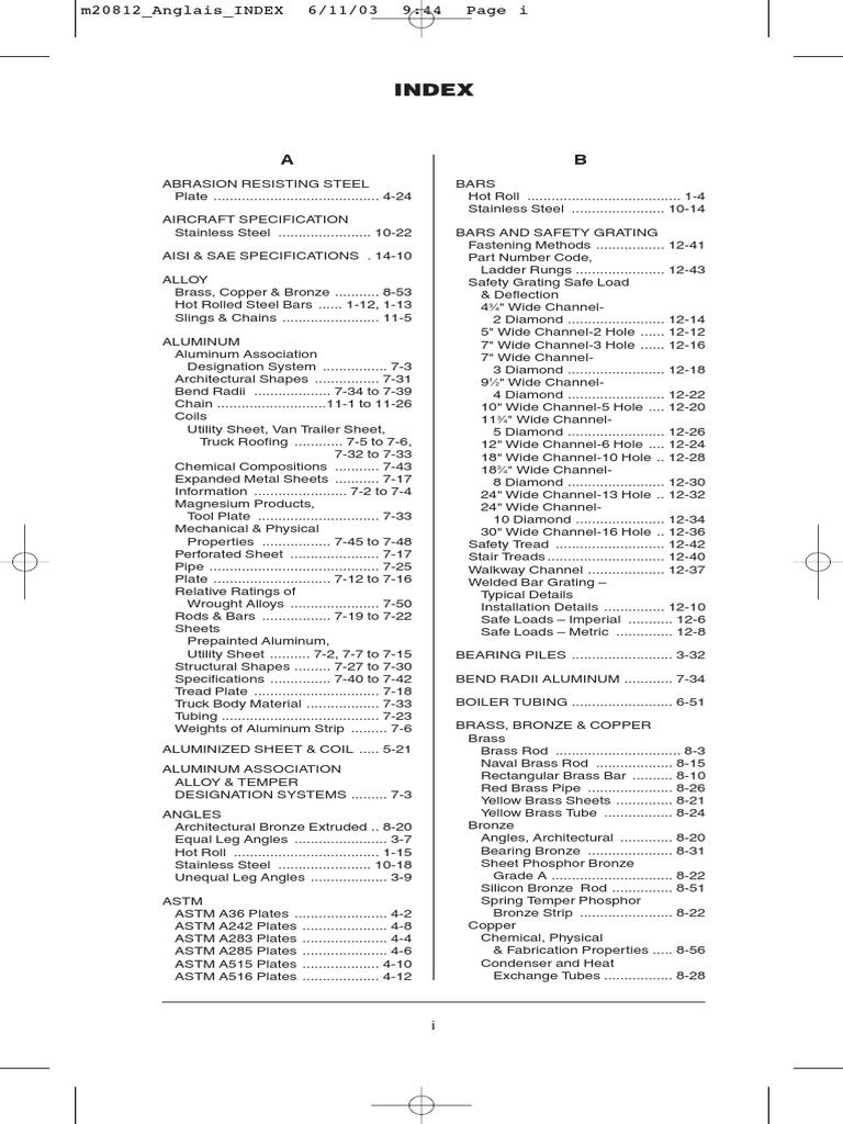 Russel Metals Catalogue | PDF | Structural Steel | Bronze