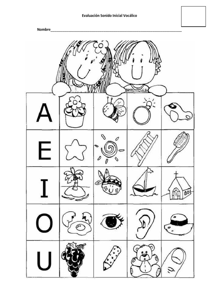 Evaluación Sonido Inicial Vocálico | PDF