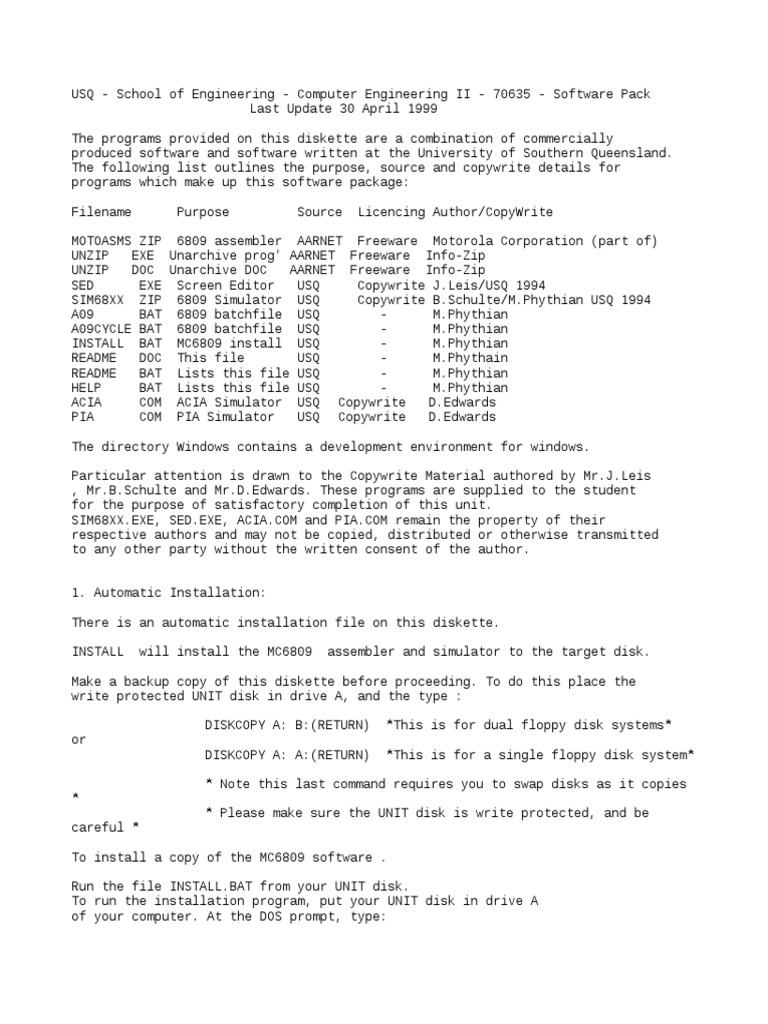 README | PDF | Dos | Computer File