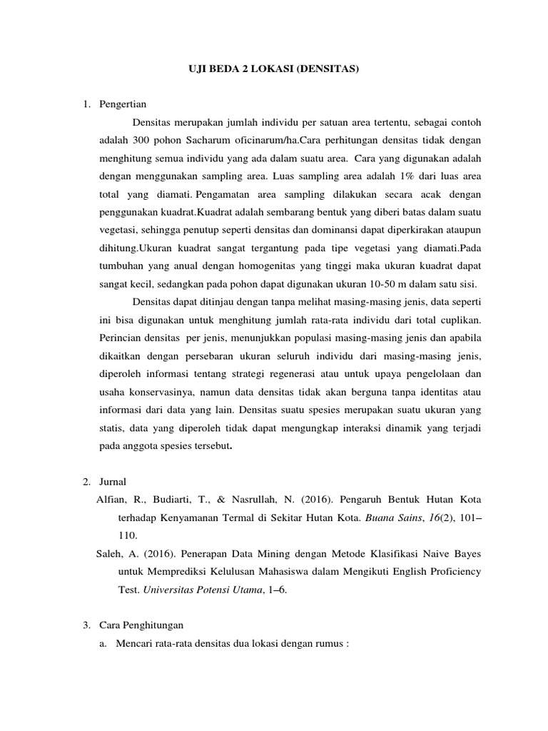 3 Penjelasan Densitas Dan Rumus Densitas | PDF