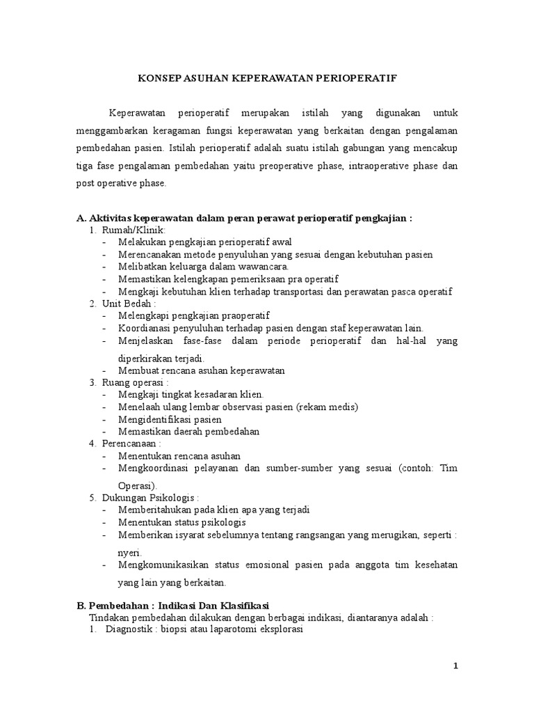 Asuhan Keperawatan Perioperatif | PDF | Sains & Matematika