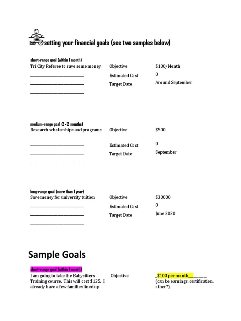 Setting Financial Goals 1 | PDF | Career & Growth