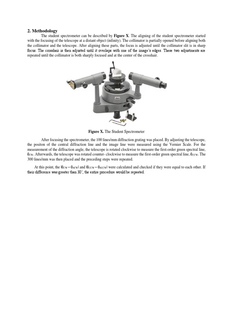 Methodology: Figure X. The Student Spectrometer | PDF