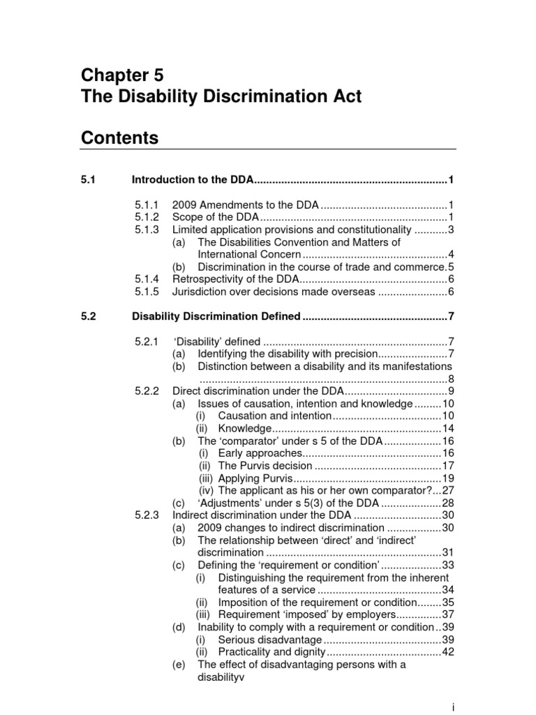Disability Discrimination Act | Discrimination | Disability