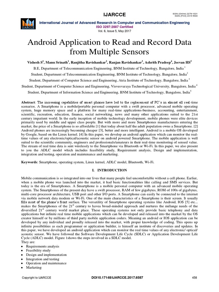 Android Application To Read and Record Data From Multiple Sensors | PDF ...