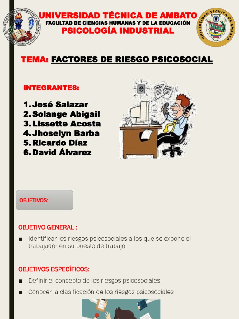 Factores de riesgo psicosociales | PDF | Sicología | Conceptos psicologicos